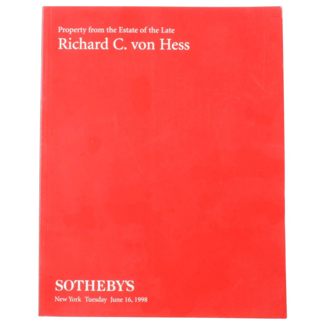 Sotheby's; Property from the Estate of the Late Richard C. Von Hess at ...