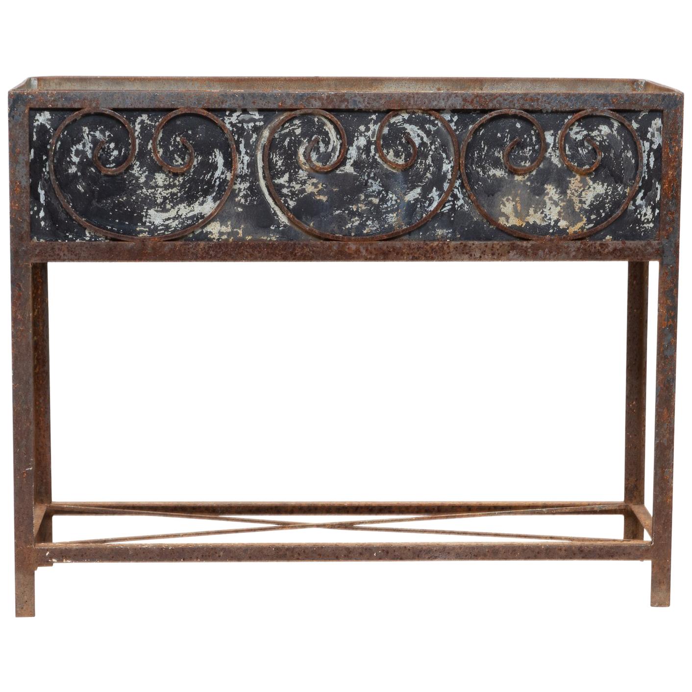 Iron Planter with Scroll Work at 1stDibs