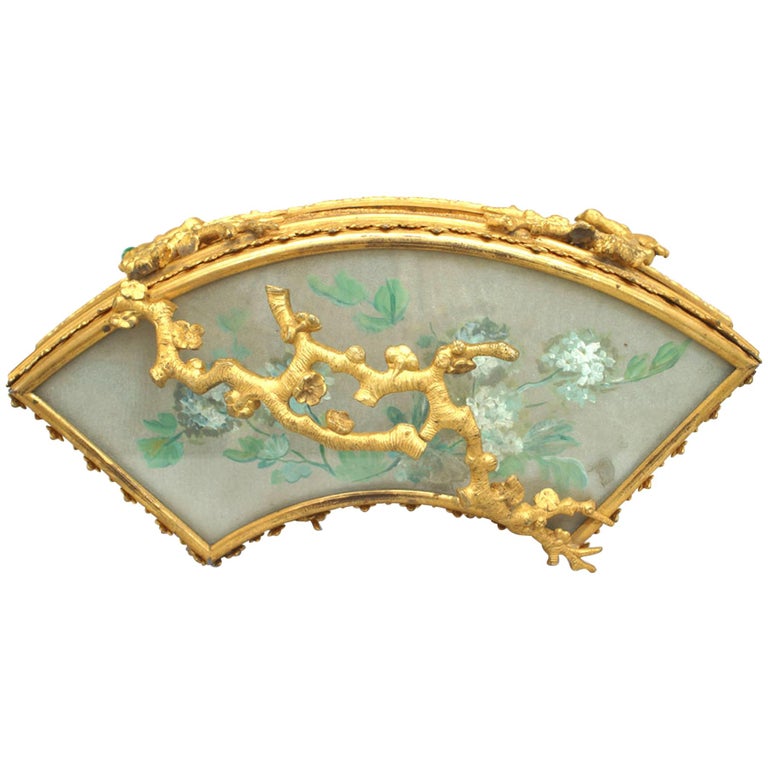 French Victorian Bronze Dore Fan Box For Sale at 1stDibs