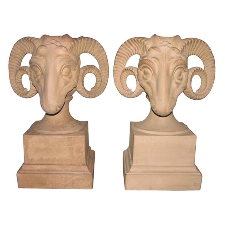 Ram Head Terracotta Lamps For Sale at 1stDibs