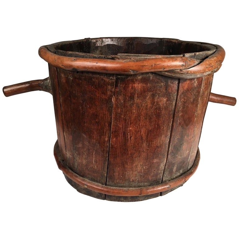 Primitive Wood Water Bucket, French, 18th Century For Sale at 1stDibs