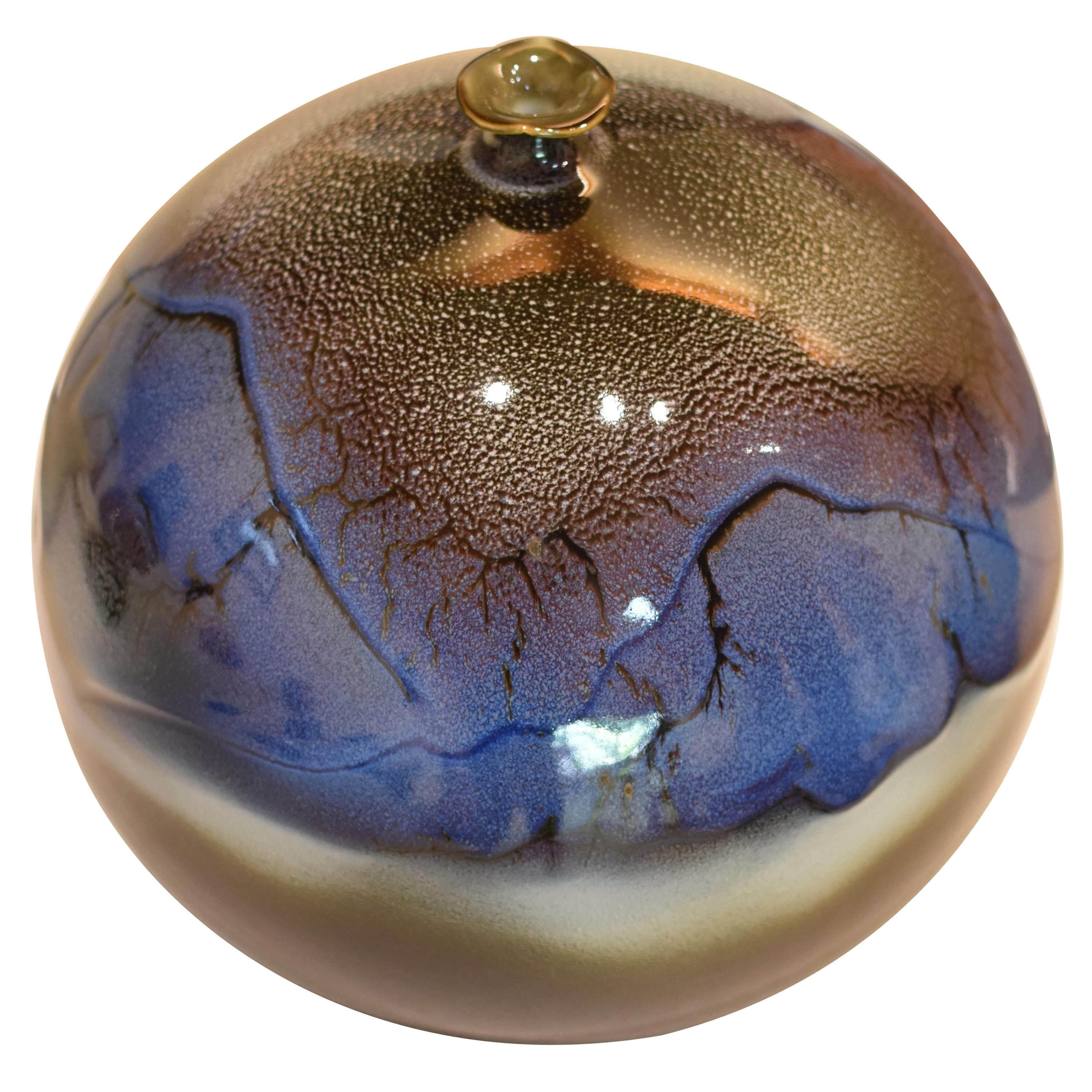 Japanese Contemporary Black Brown Hand-Glazed Porcelain Vase by Master ...