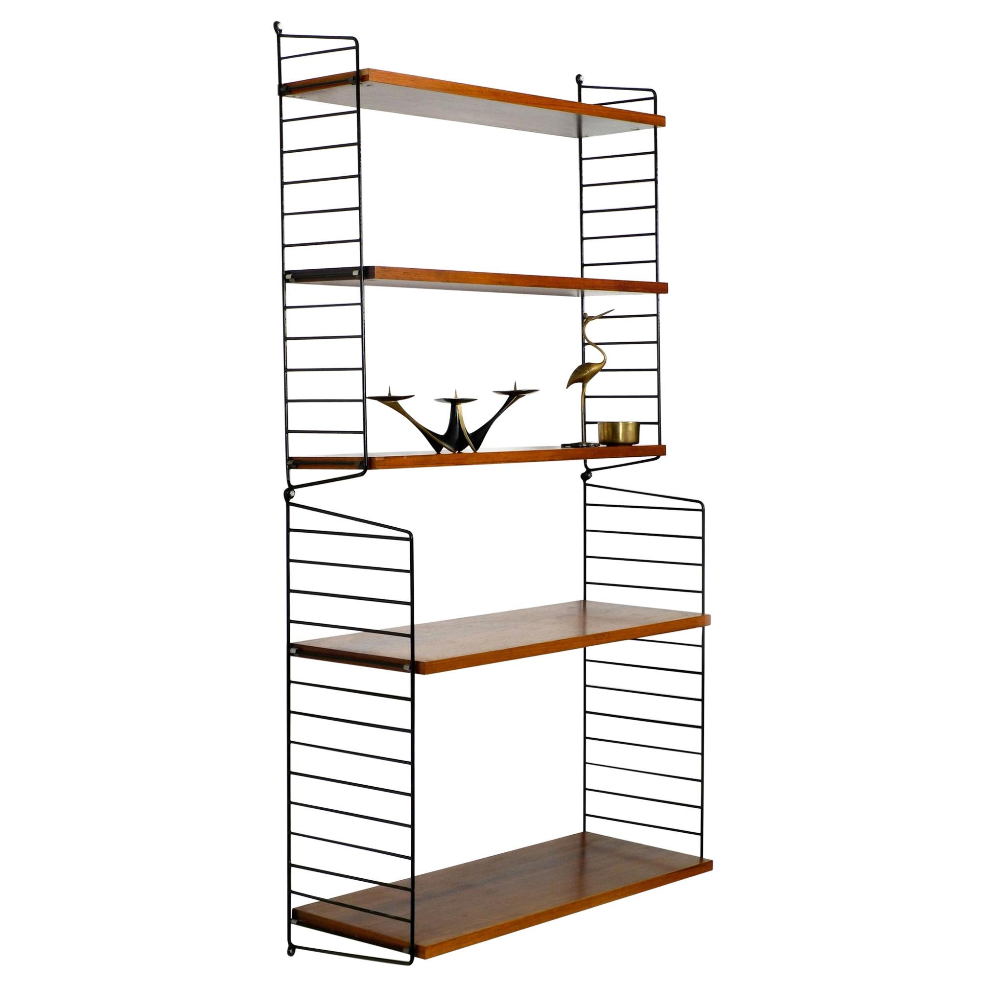 Original 1960s Nisse Strinning String Shelf Made of Teak at 1stDibs