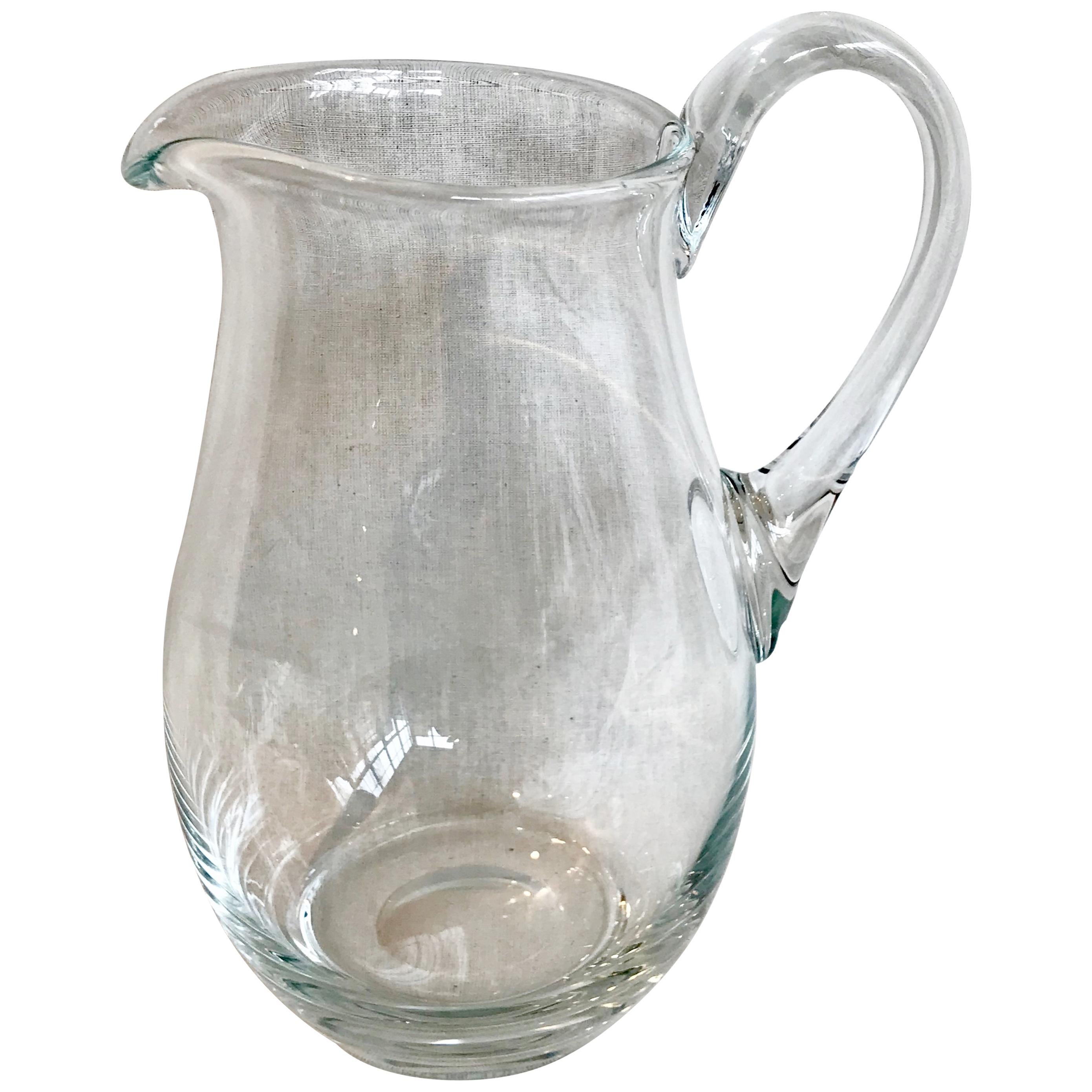 Vintage Clear Italian Blown Glass Pitcher For Sale at 1stDibs | vintage ...