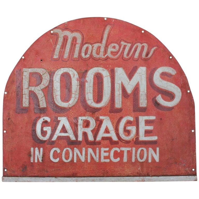 1930s Hand Painted Double Sided Tin Sign at 1stDibs