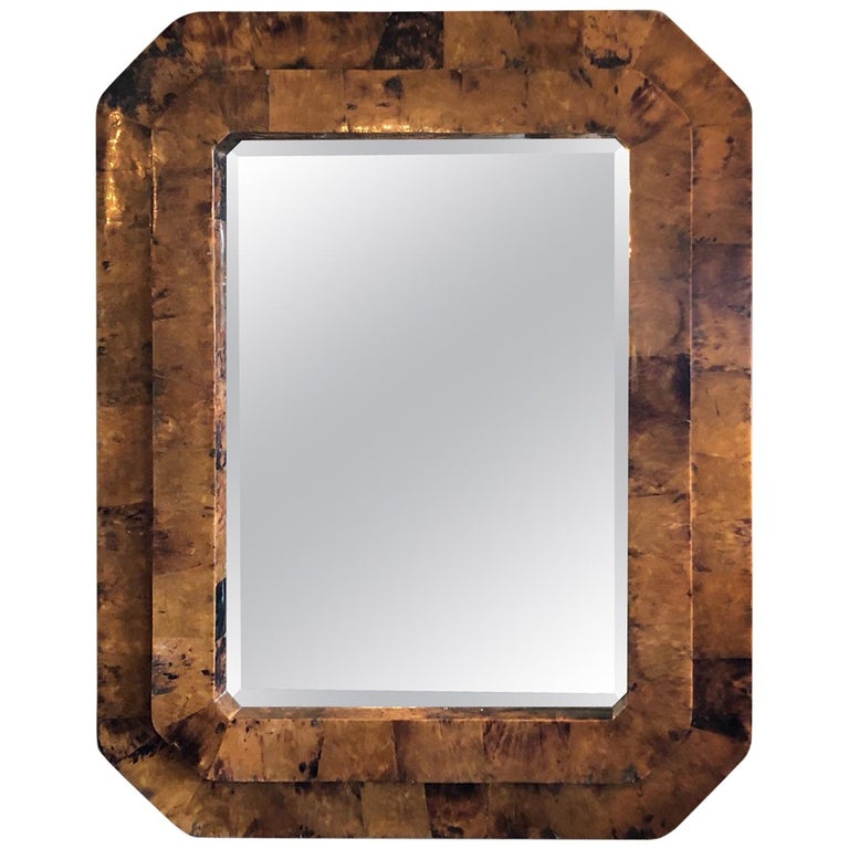 Duel Tiered Lacquered Tortoise Shell Mirror For Sale at 1stDibs
