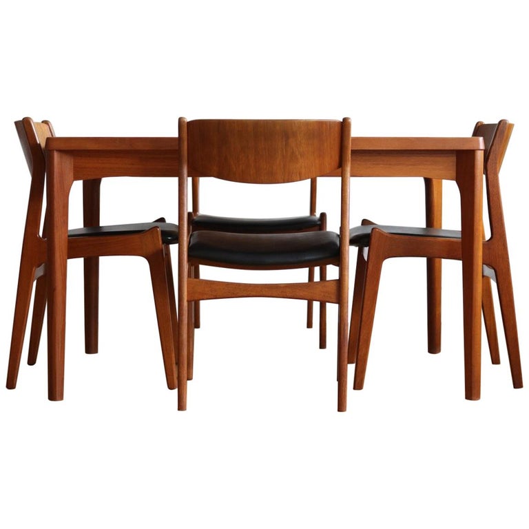 Midcentury Danish Modern Extending P.E Jørgensen Dining Set For Sale at ...