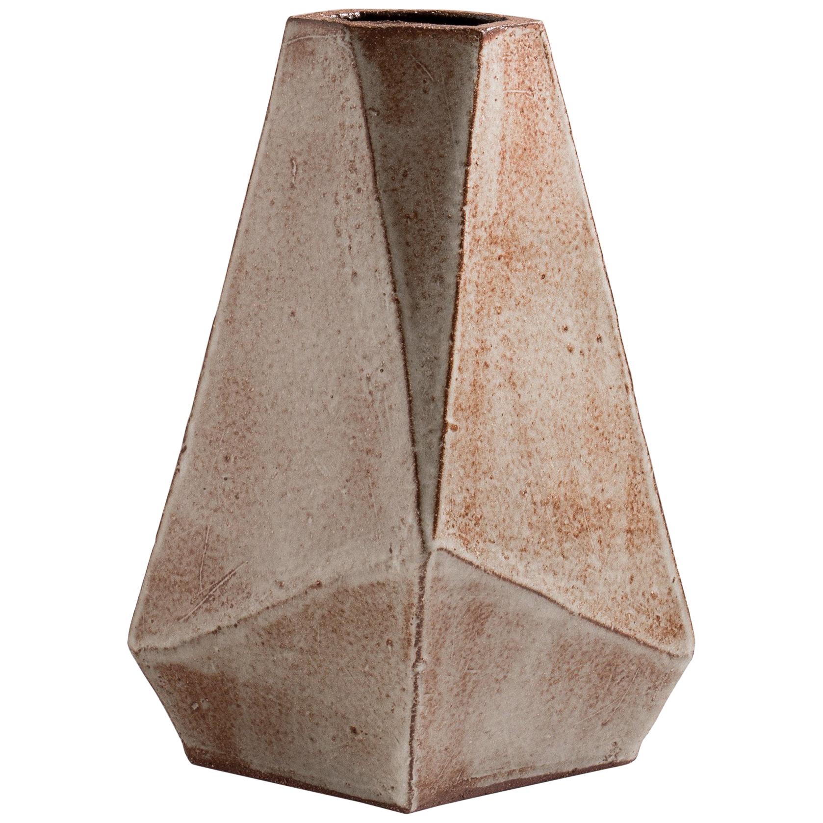 Facet Glossy Gray, Rust, and Black Modern Tapered Geometric Ceramic ...
