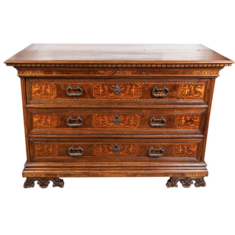 Unique, Flip-Top, Inlaid Italian Commode For Sale at 1stDibs