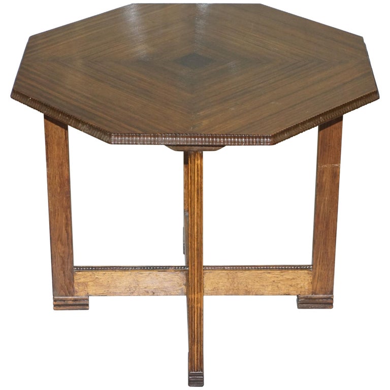 Art Deco Teak Small Hexagonal Dining Table at 1stDibs