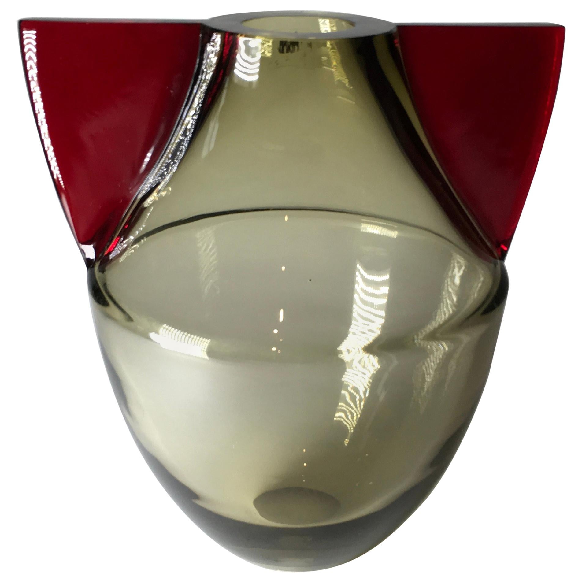Flavio Barbini, Murano Glass Vase, Alfredo Barbini, 1985, Italy at 1stDibs