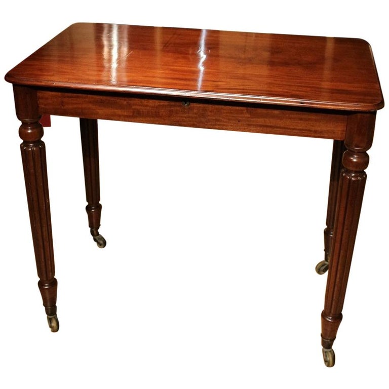 Georgian Small Mahogany Writing Table with One Drawer at 1stDibs
