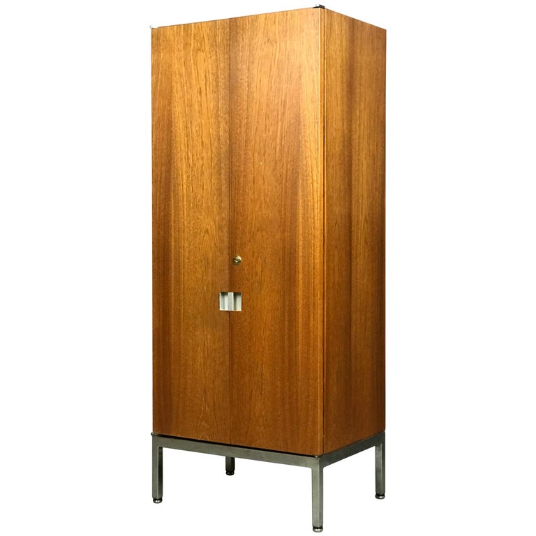 Knoll Armoire Cabinet in Teak and Chrome Custom Order Knoll Chest ...