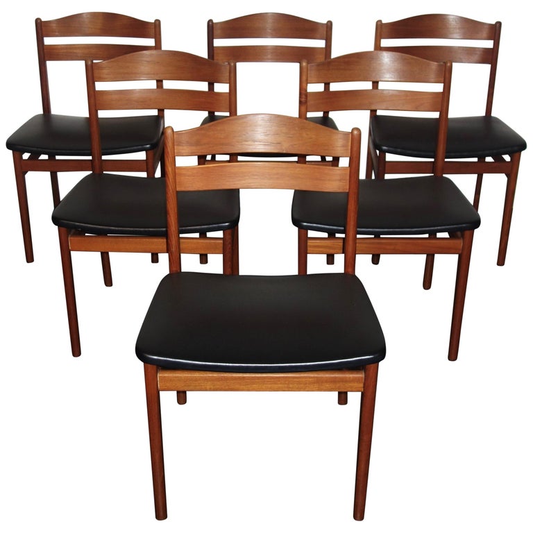 Set of 6 Scandinavian Boltinge Mobelfabrik Dining Chairs Teck, Denmark ...