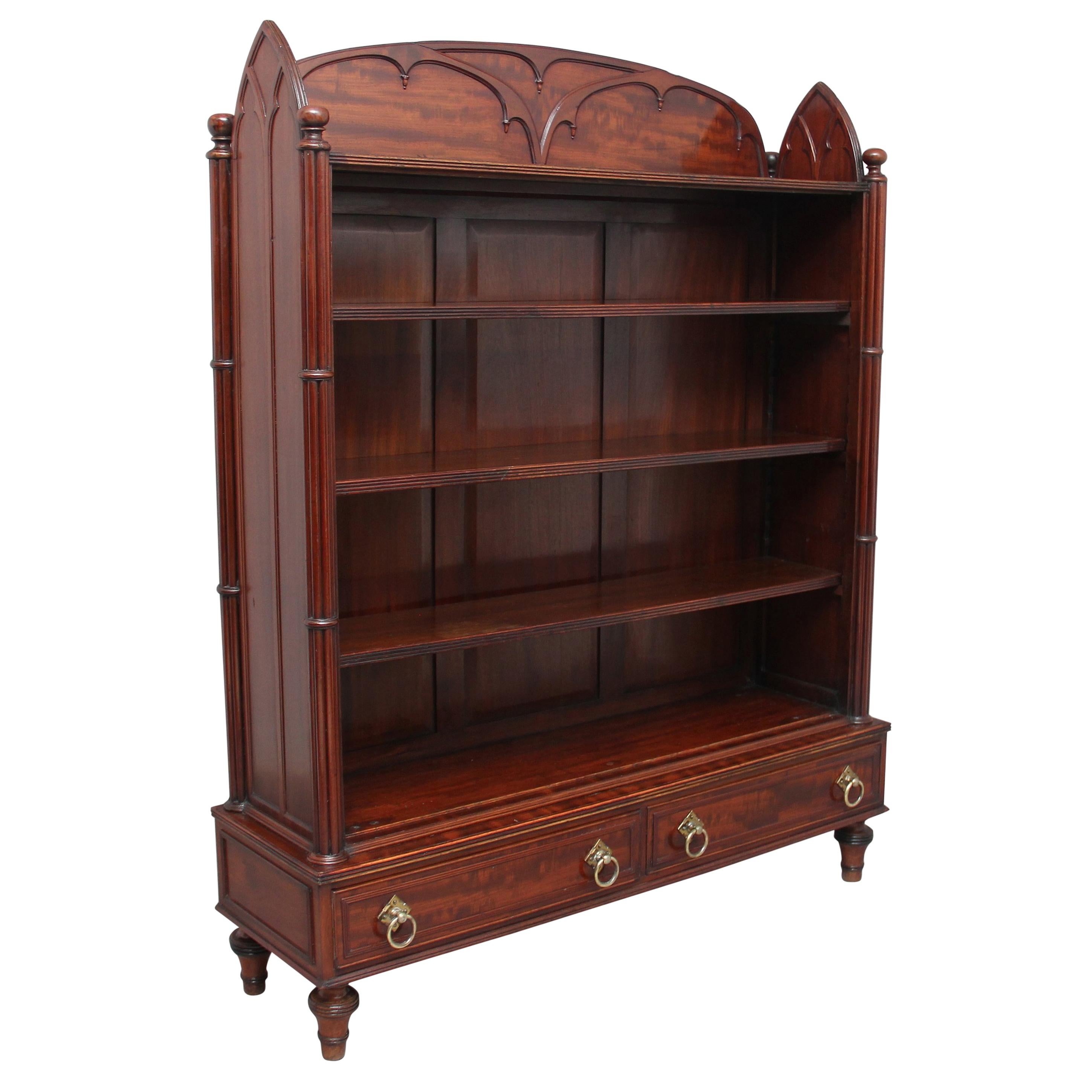 Early 19th Century Mahogany Bookcase in the Gothic Style For Sale at ...