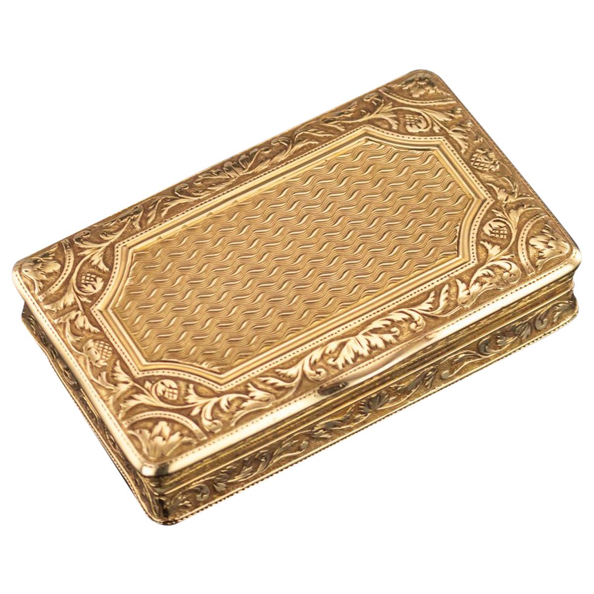 Antique French 18-Karat Solid Gold Snuff Box, Louis-Francois Tronquoy ...
