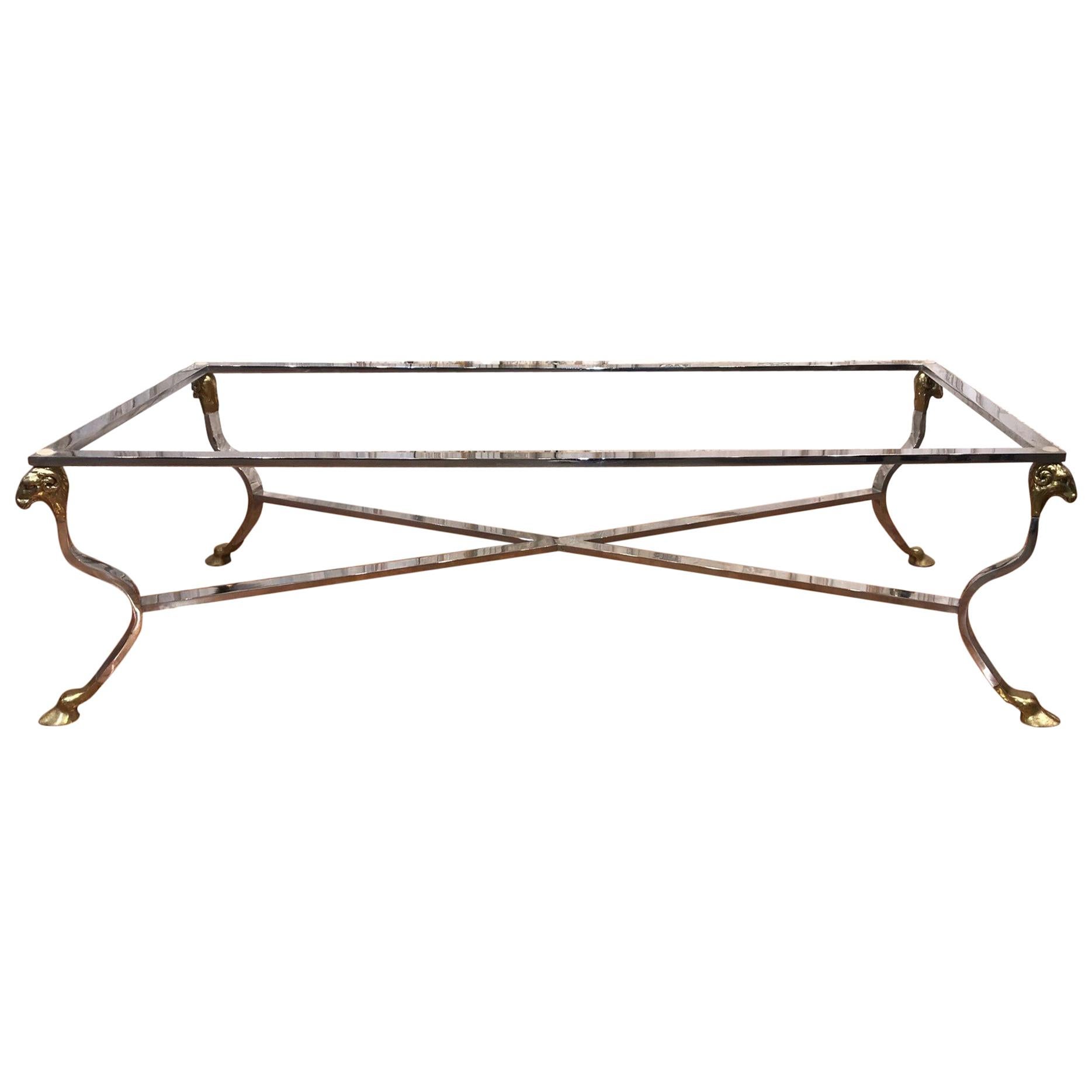 Midcentury French Polished Steel Table Base at 1stDibs