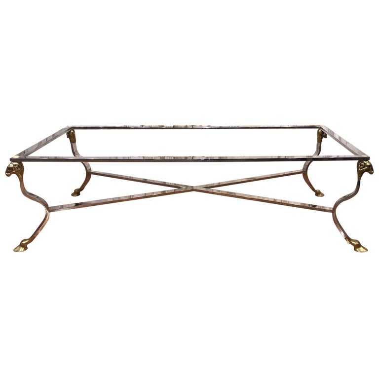 Midcentury French Polished Steel Table Base at 1stDibs