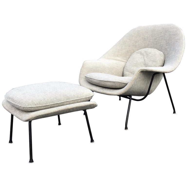 Early Eero Saarinen for Knoll Womb Chair and Ottoman at 1stdibs