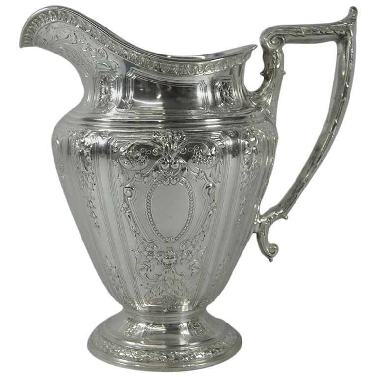 Gorham Sterling Silver 4 Pint Water Pitcher in Maintenon Pattern, No ...