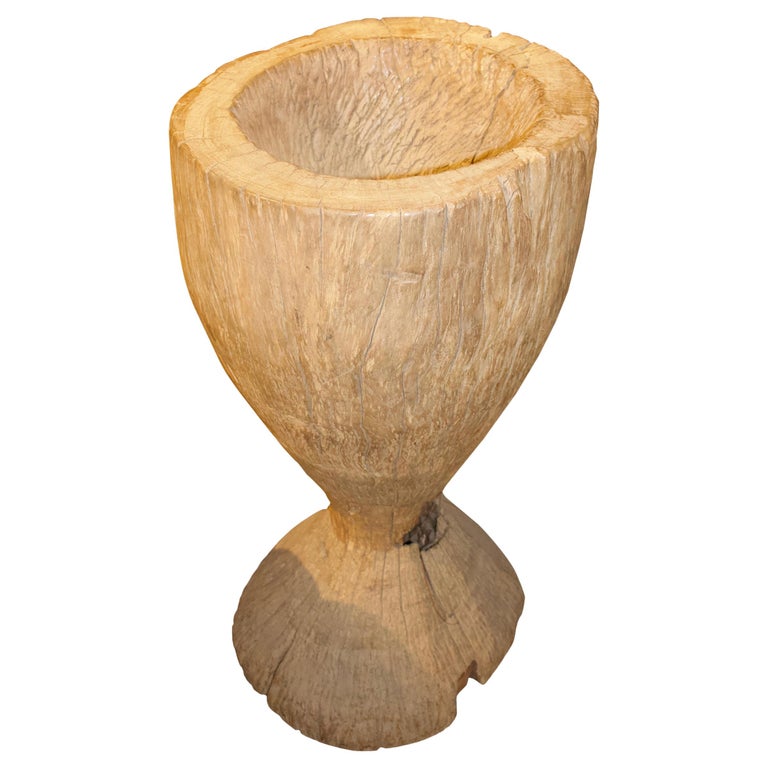 Andrianna Shamaris Antique Single Teak Wood Root Rice Pounder For Sale ...