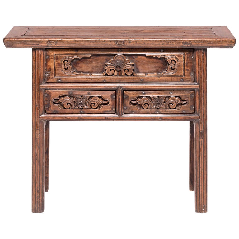Chinese Three-Drawer Console Table, c. 1850 at 1stDibs