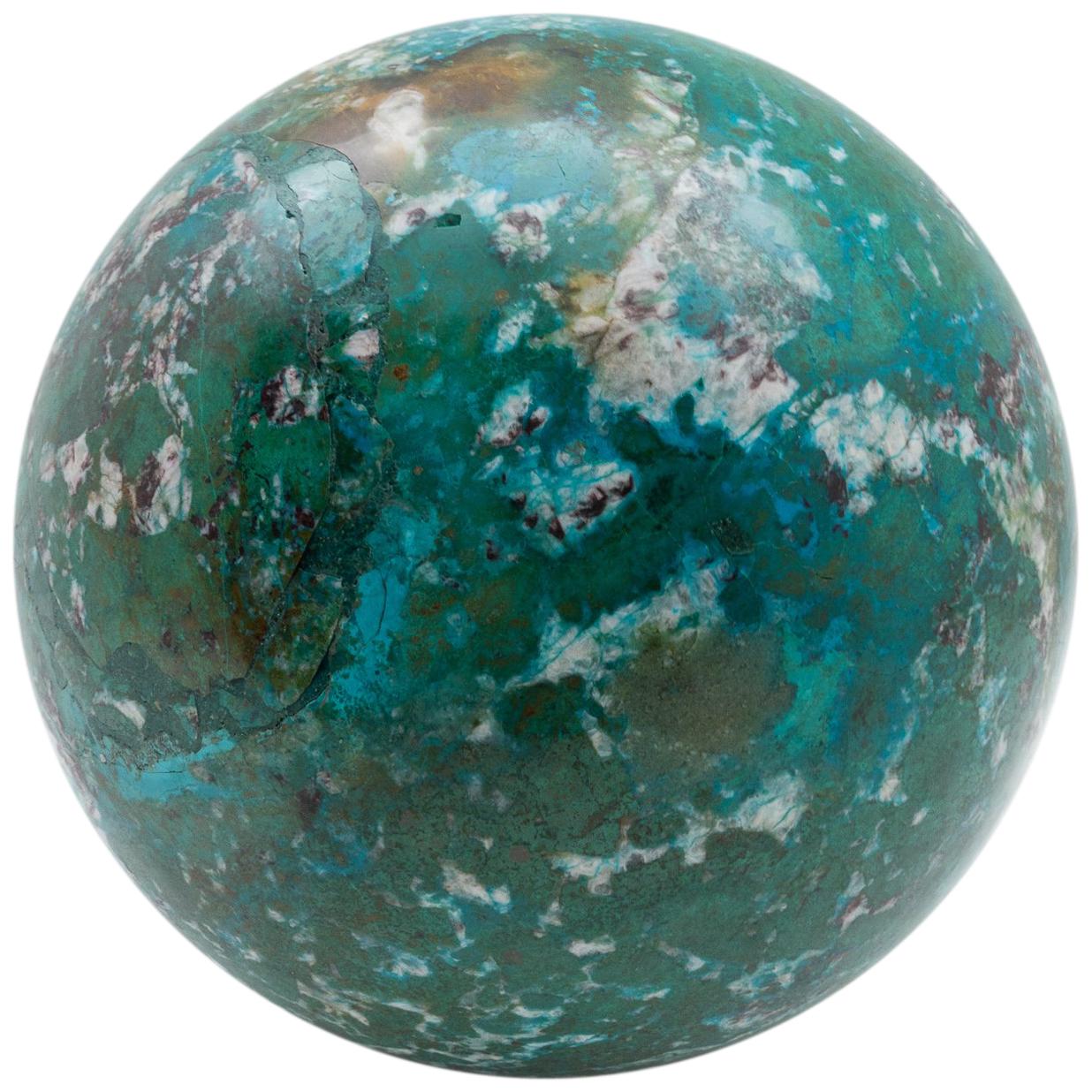 Unusually Large Chrysocolla Sphere Specimen at 1stDibs