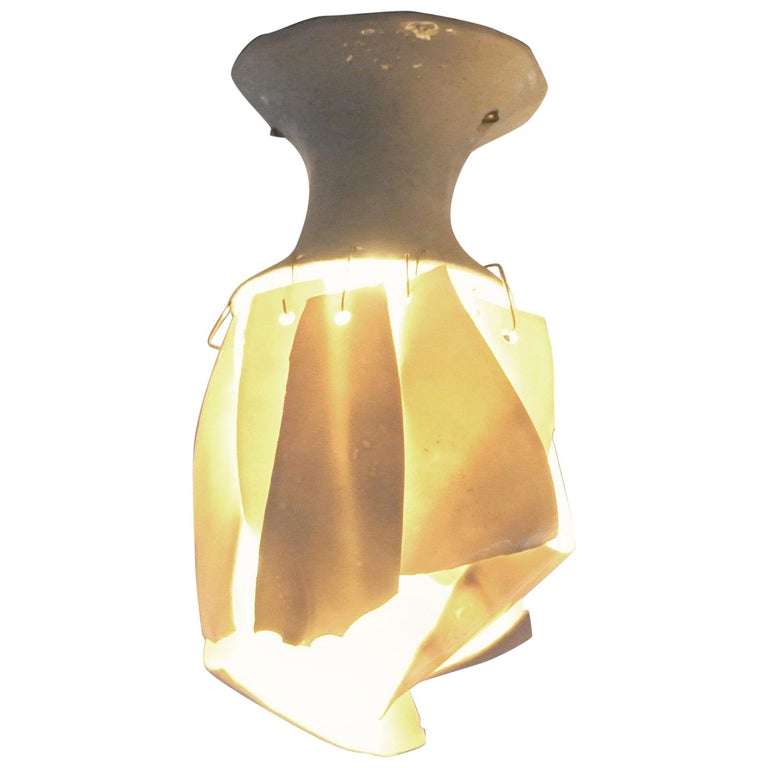 White Porcelain Ceiling Lamp with Hanging Porcelain Petals For Sale at ...