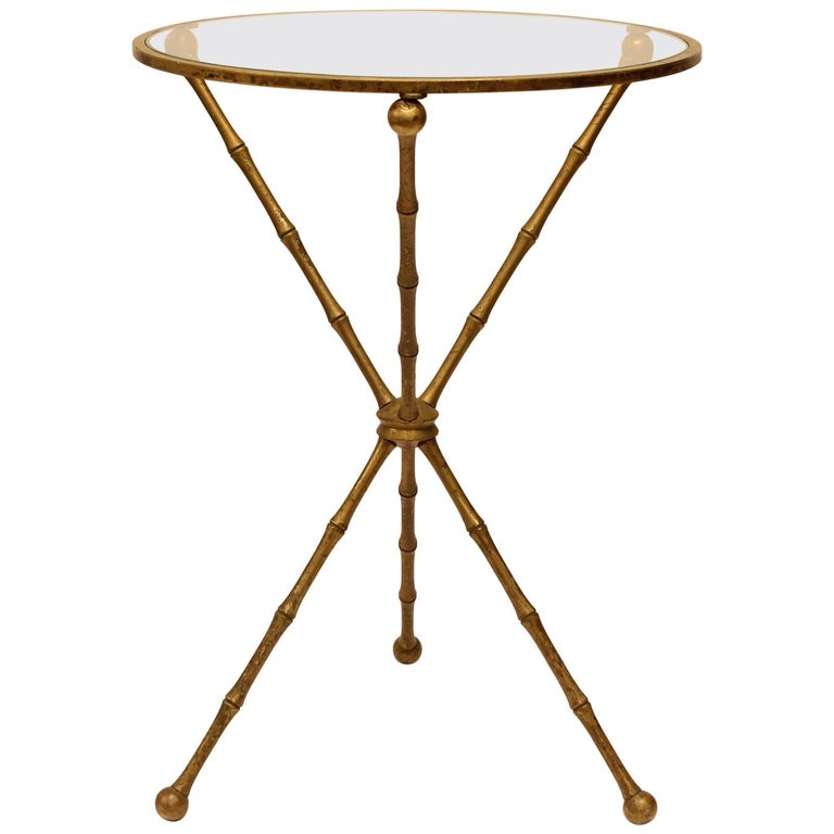 Midcentury French Brass Drink Table For Sale at 1stDibs