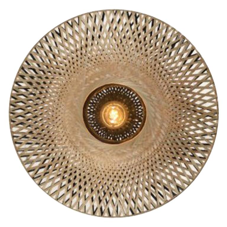 Large and Round Rattan Wall Light For Sale at 1stDibs | large round ...