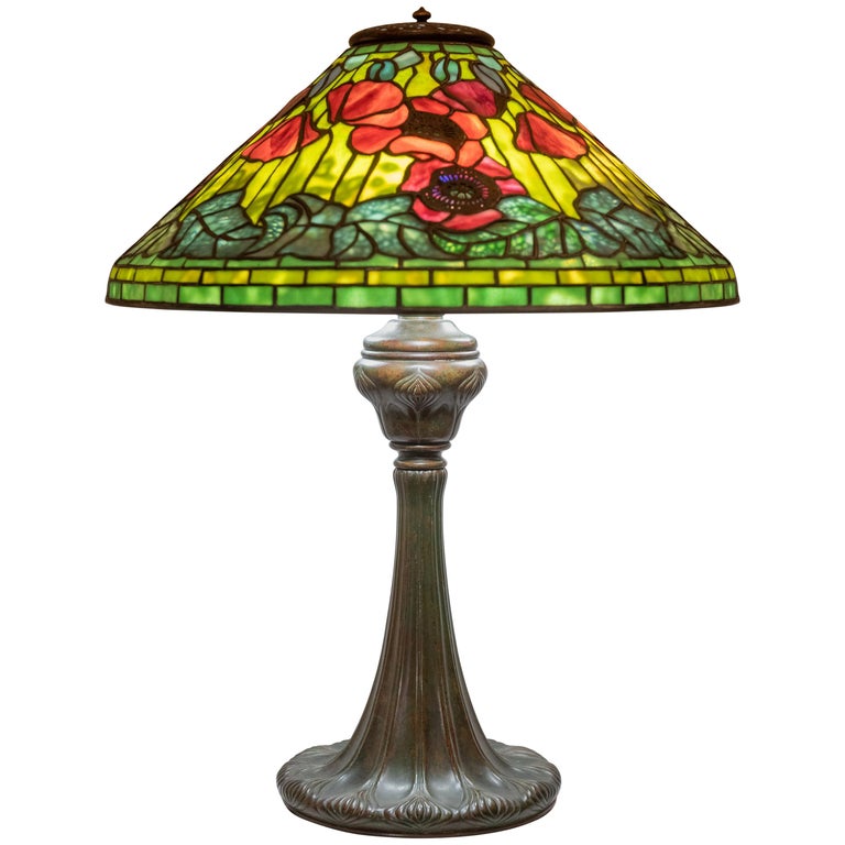 Tiffany Studios Filagree Poppy Table Lamp For Sale at 1stDibs