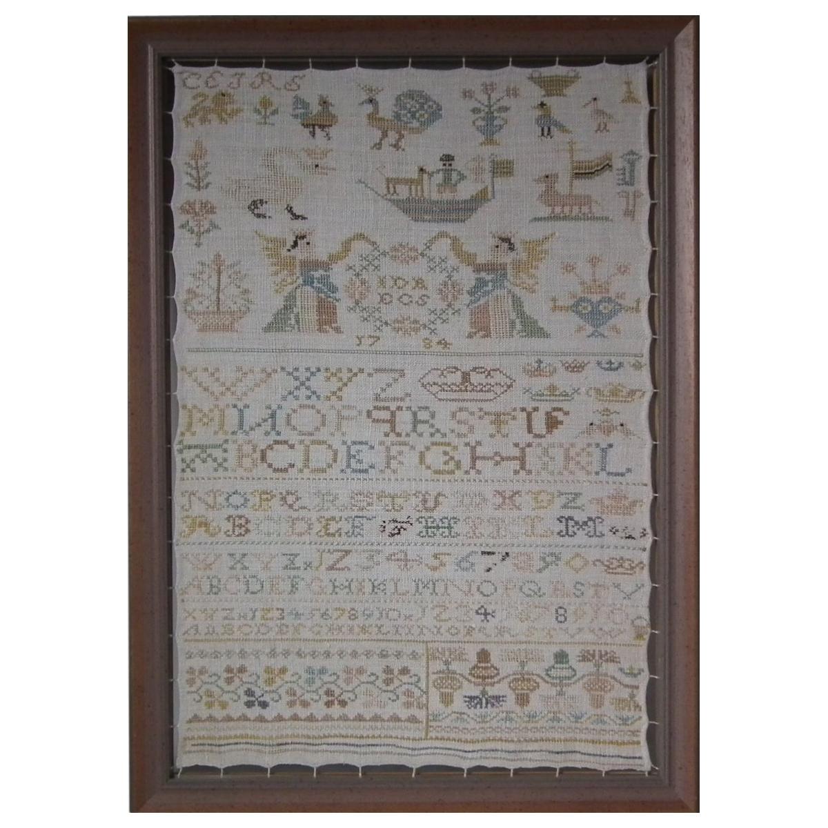 Antique Sampler, 1784, Double Sided ‘European’ at 1stDibs