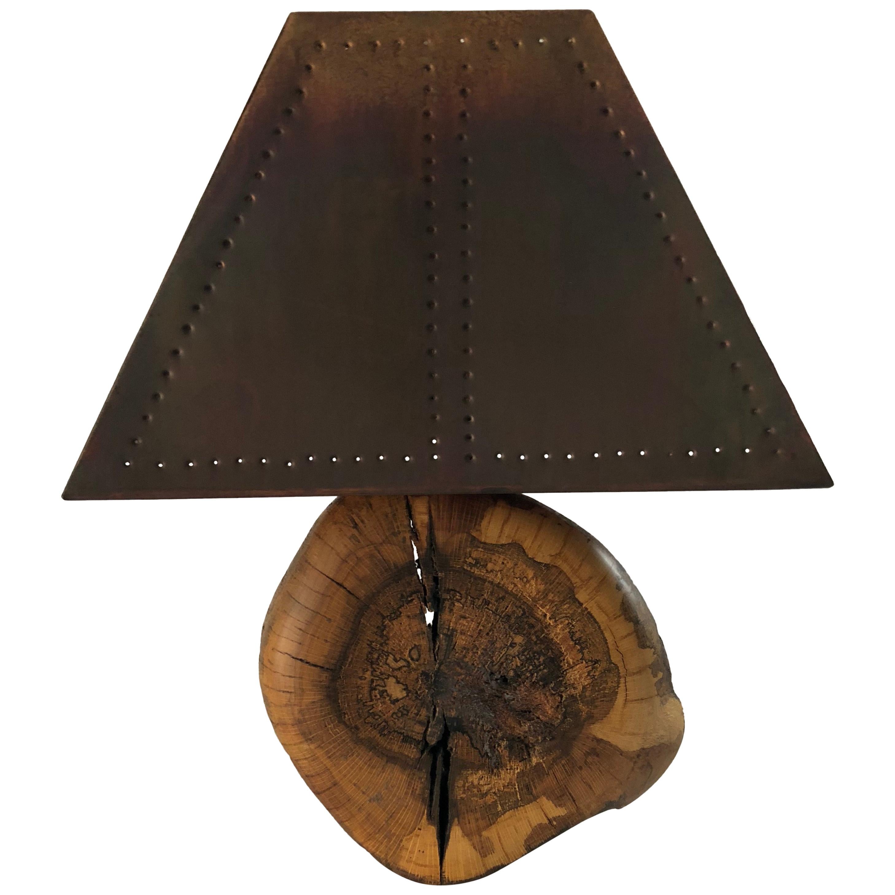 Carved Wooden Lamp with Moose and Wood Slat Shade at 1stdibs