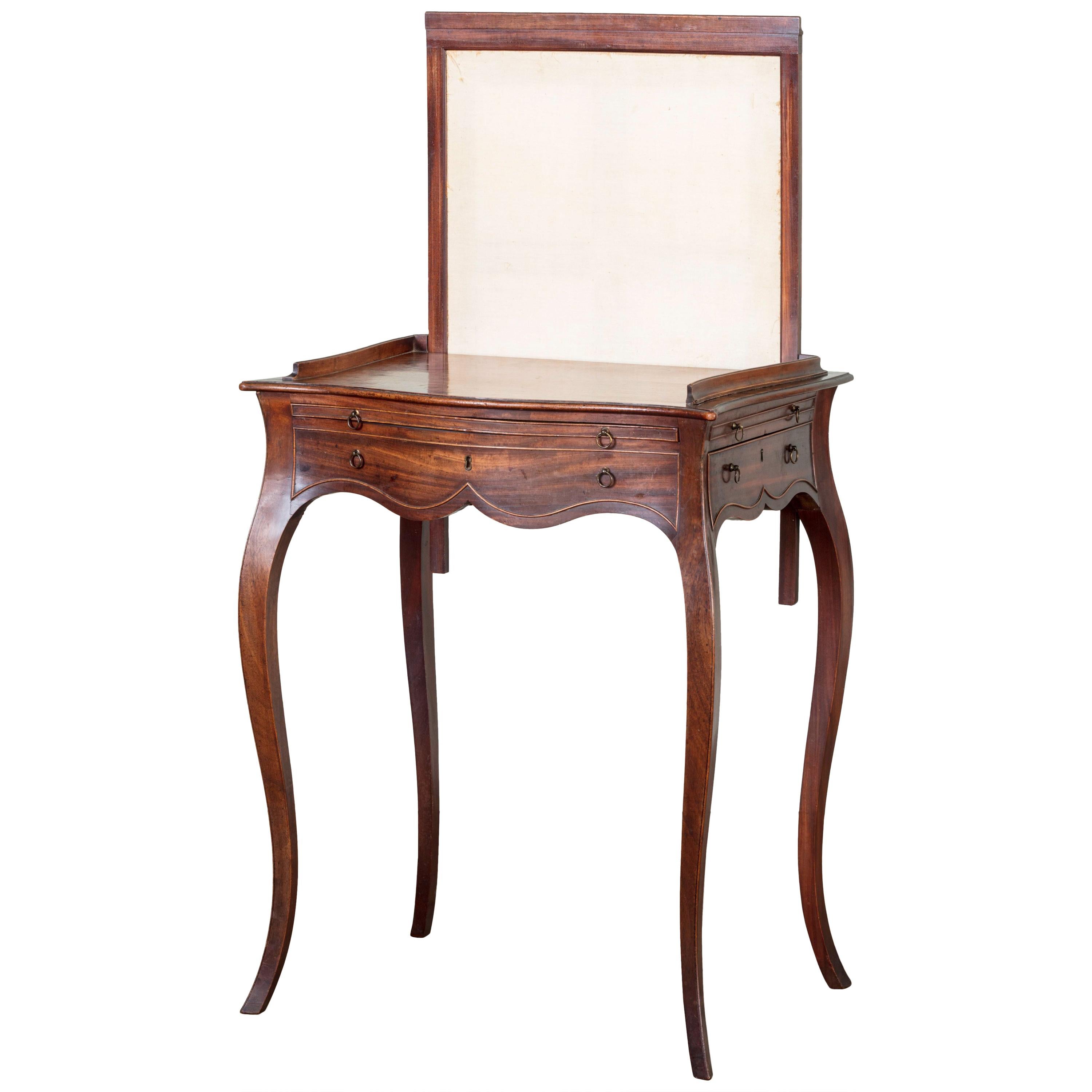 George III Brass-Mounted Mahogany Writing Table For Sale at 1stDibs