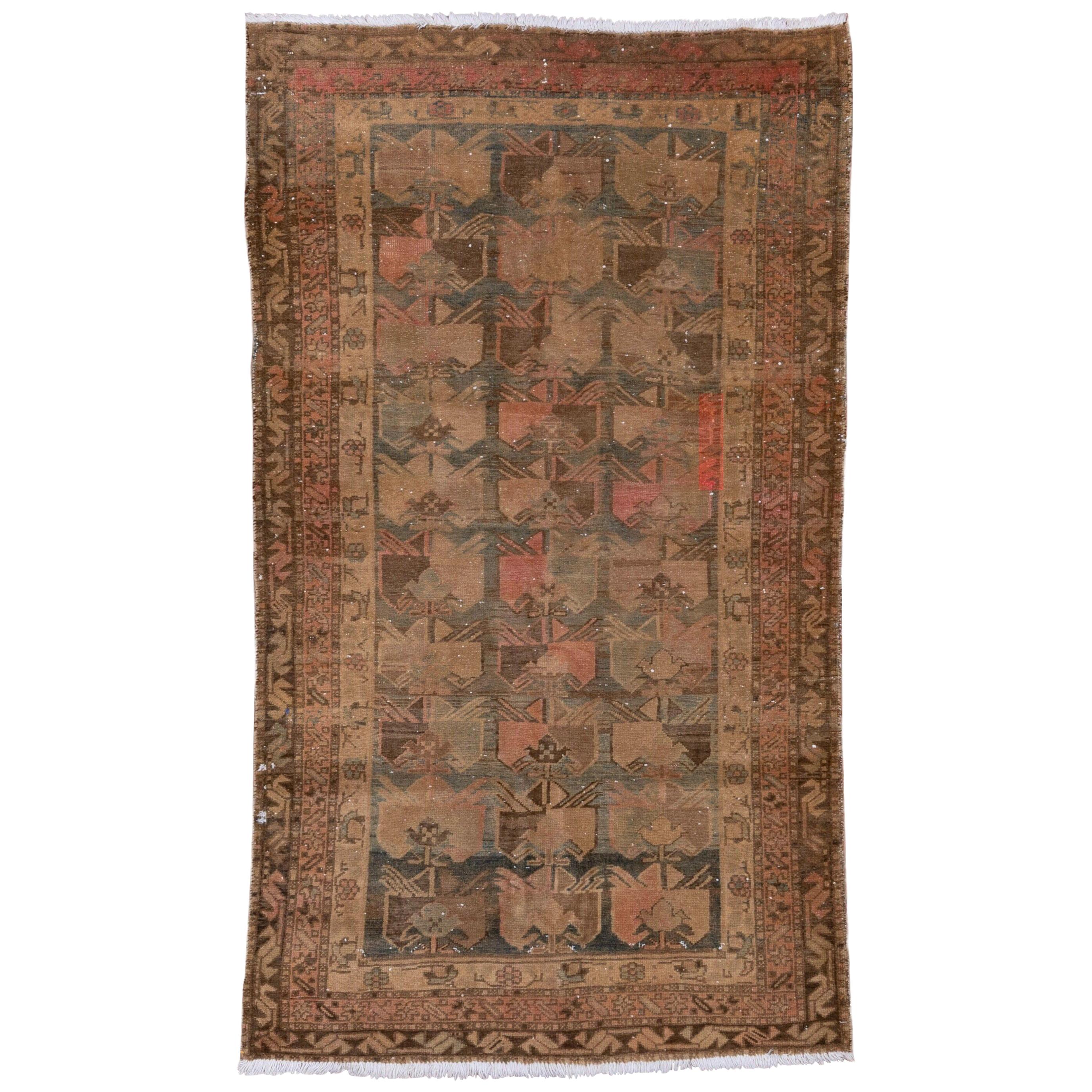 Antique Persian Sarab Runner Rug with Navy and Pink Medallions For Sale ...