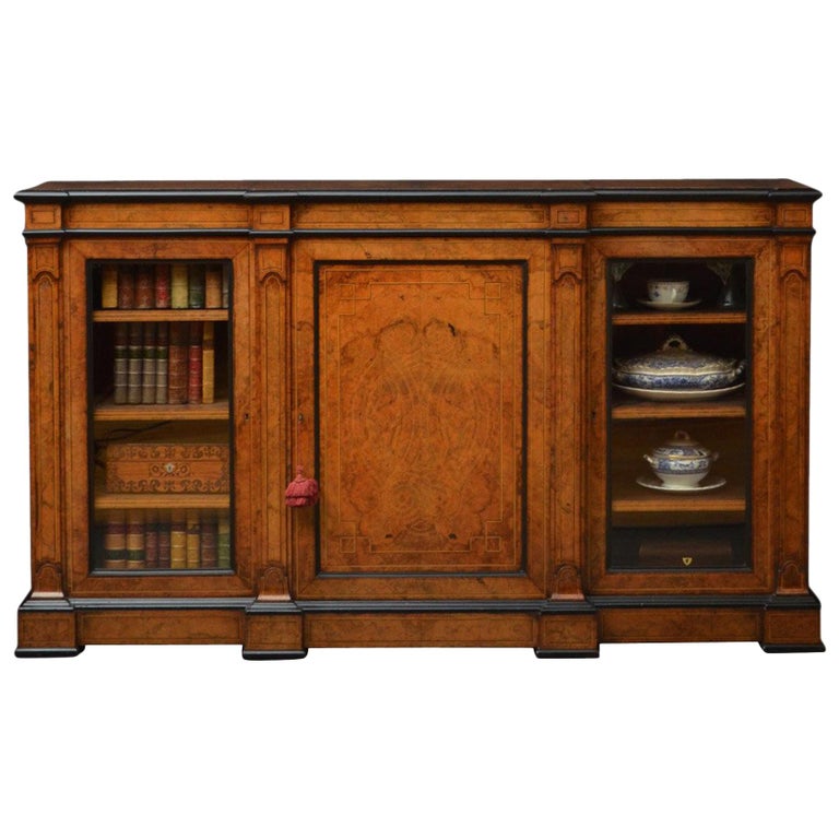 Victorian Walnut Low Bookcase at 1stdibs