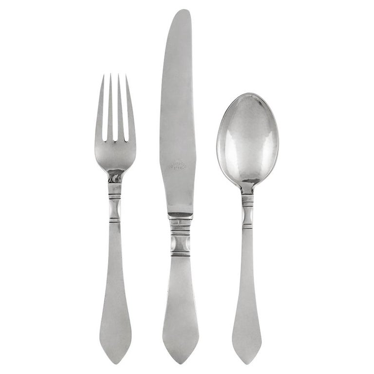 Large Georg Jensen Continental Sterling Silverware Service For Sale at ...