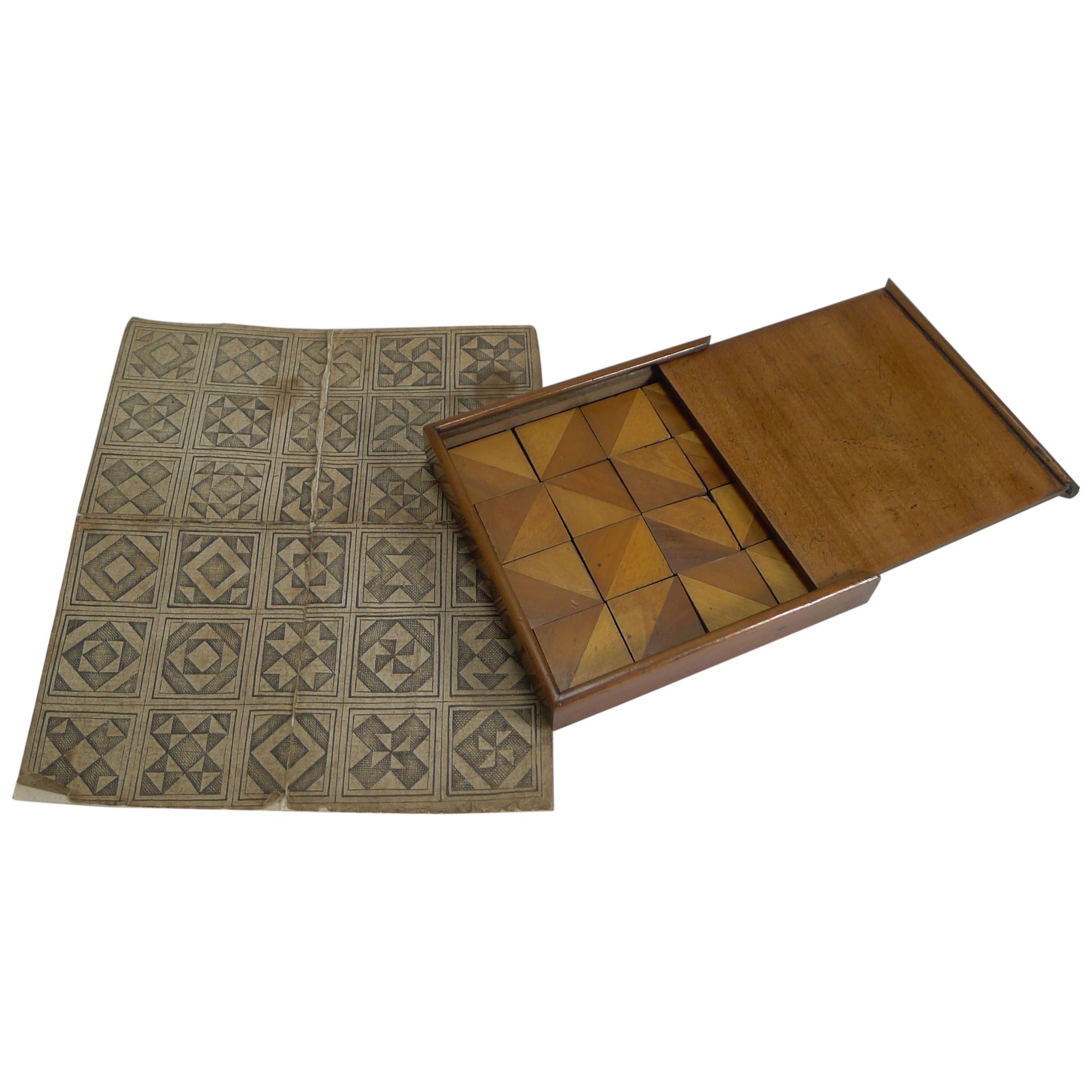 Early Antique English Wooden / Treen Puzzle Box Dated 1837 at 1stDibs