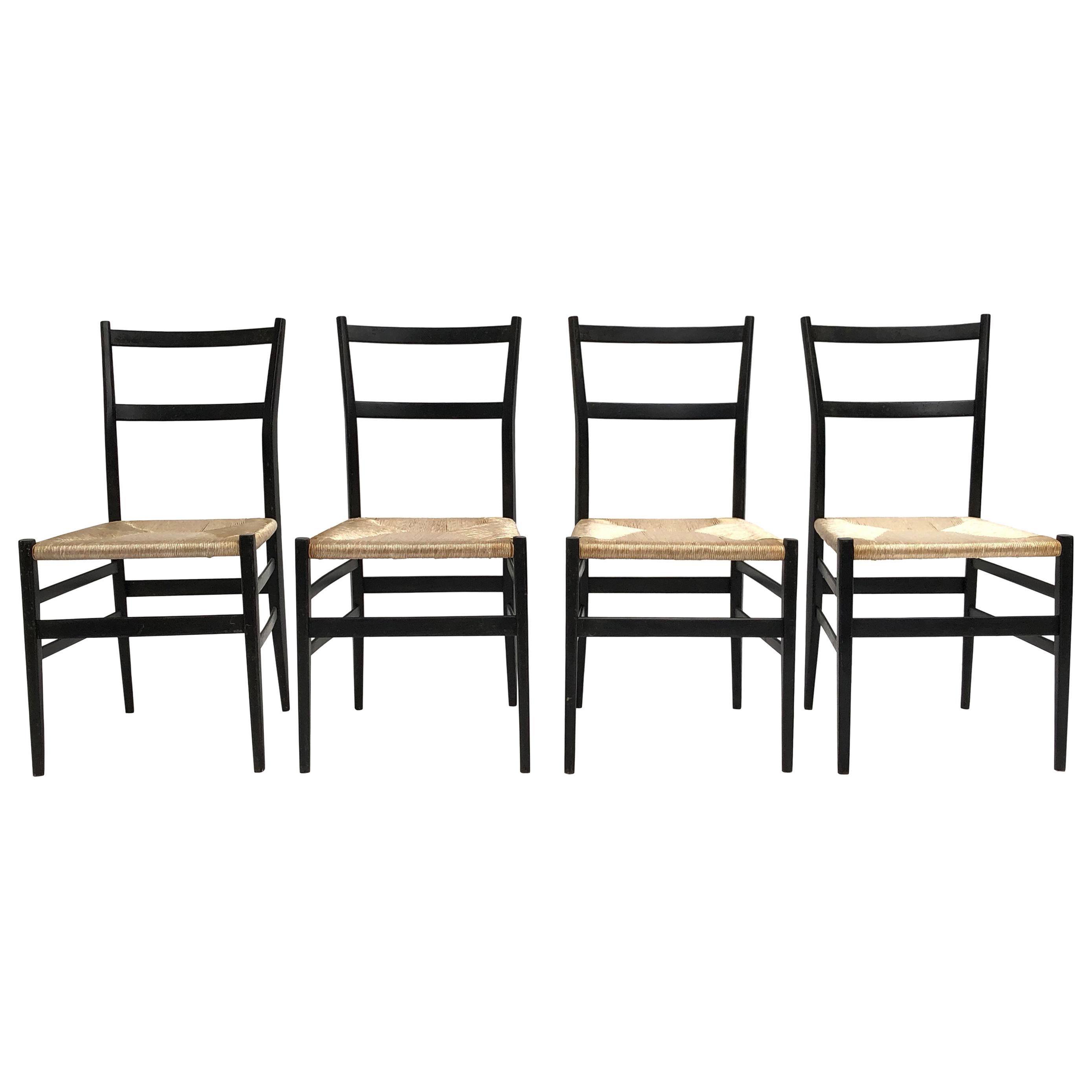 4 "Leggera" chairs designed by Gio Ponti for Cassina at 1stDibs
