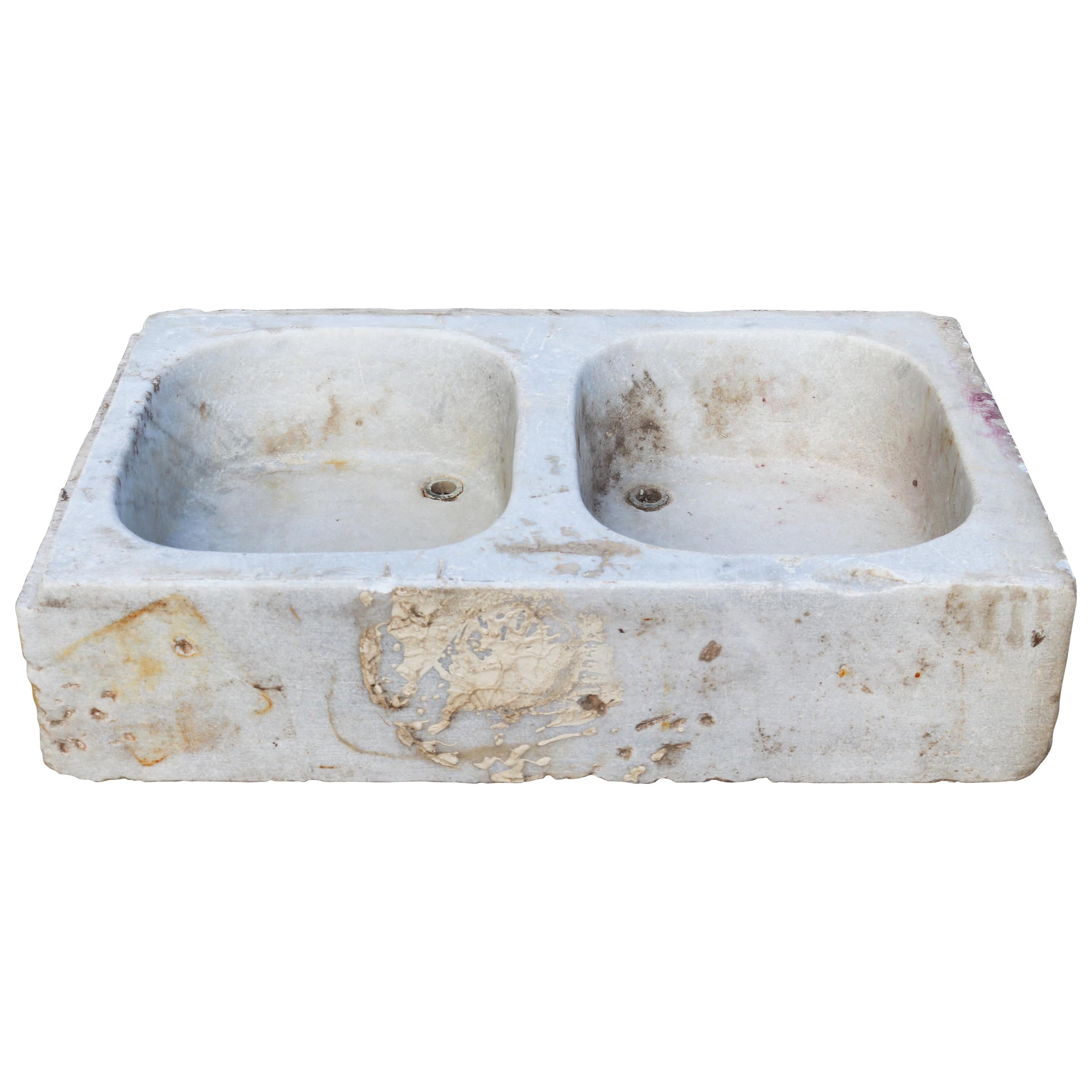 Pair of Antique Marble Shell Basins, France, 19th Century For Sale at ...