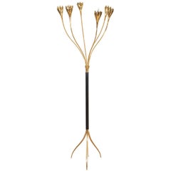 Single Brass Palmette Table Lamp by Feldman For Sale at 1stdibs