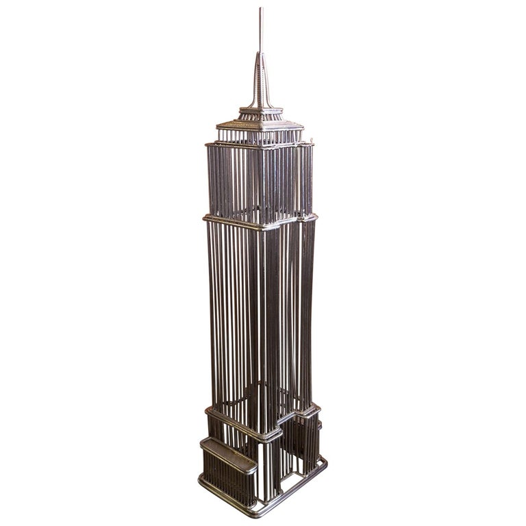 Empire State Building Wire Sculpture Model in Chrome at 1stDibs