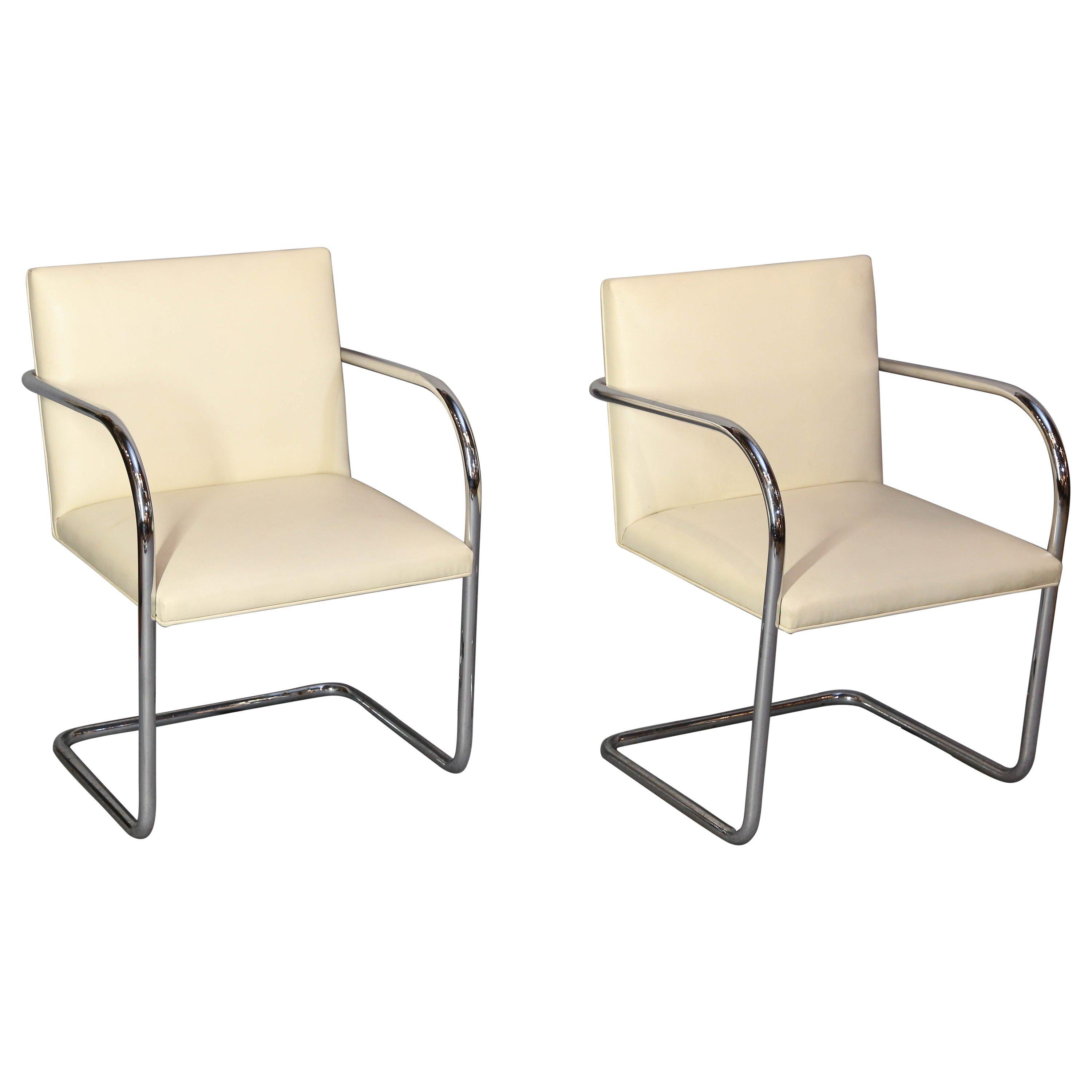 Set of Four Knoll Brno Tubular Dining Chair Designed by Mies Van Der ...