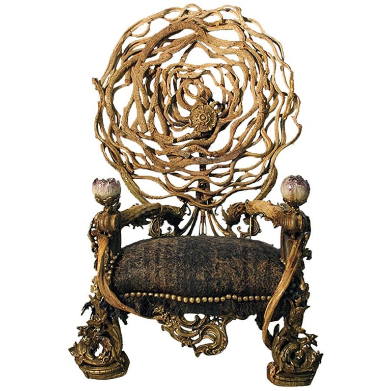 Double Amethyst Armchair with 2 Amethyst Stone For Sale at 1stDibs