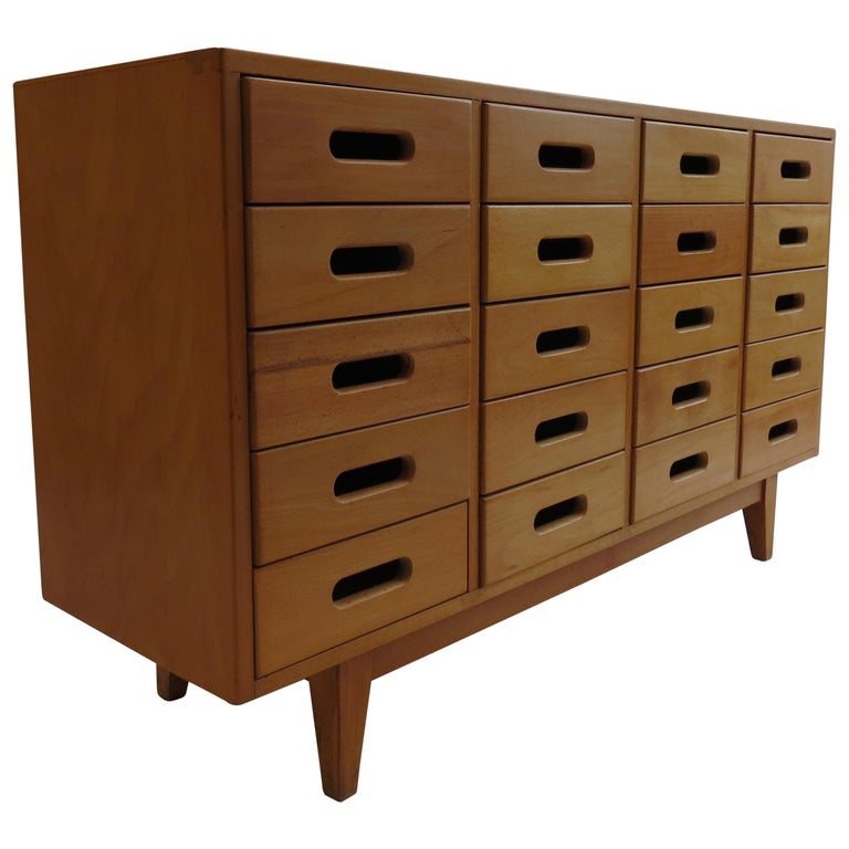 James Leonard Chest of Drawers in Beech by Esavian, 1950s at 1stDibs