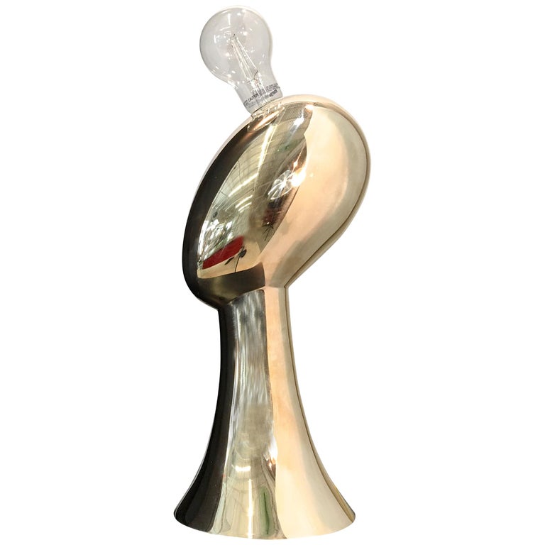 Abstract Bust Lamp in Polished Bronze For Sale at 1stDibs