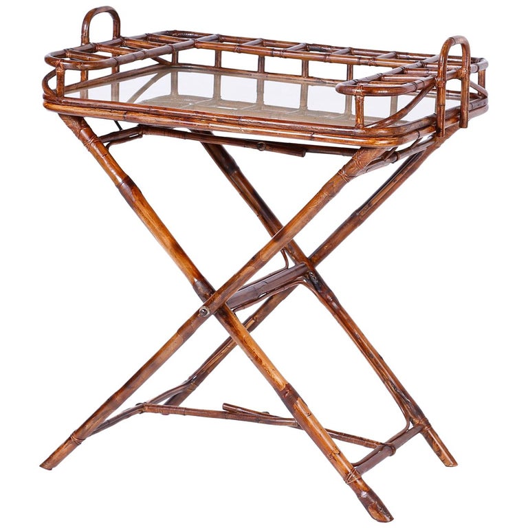 Bamboo Bar on a Folding Stand at 1stDibs | bamboo folding stand