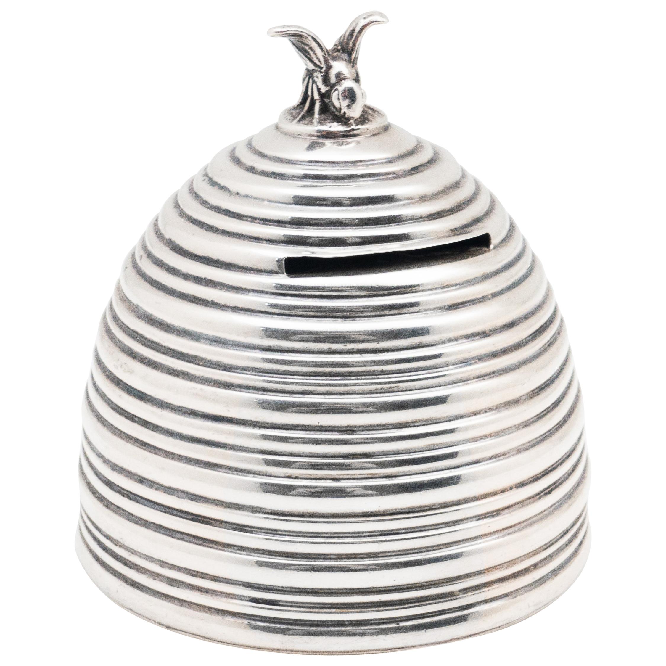 Sterling Silver Beehive Bank by Kerr Dated 1911 at 1stDibs | sterling ...