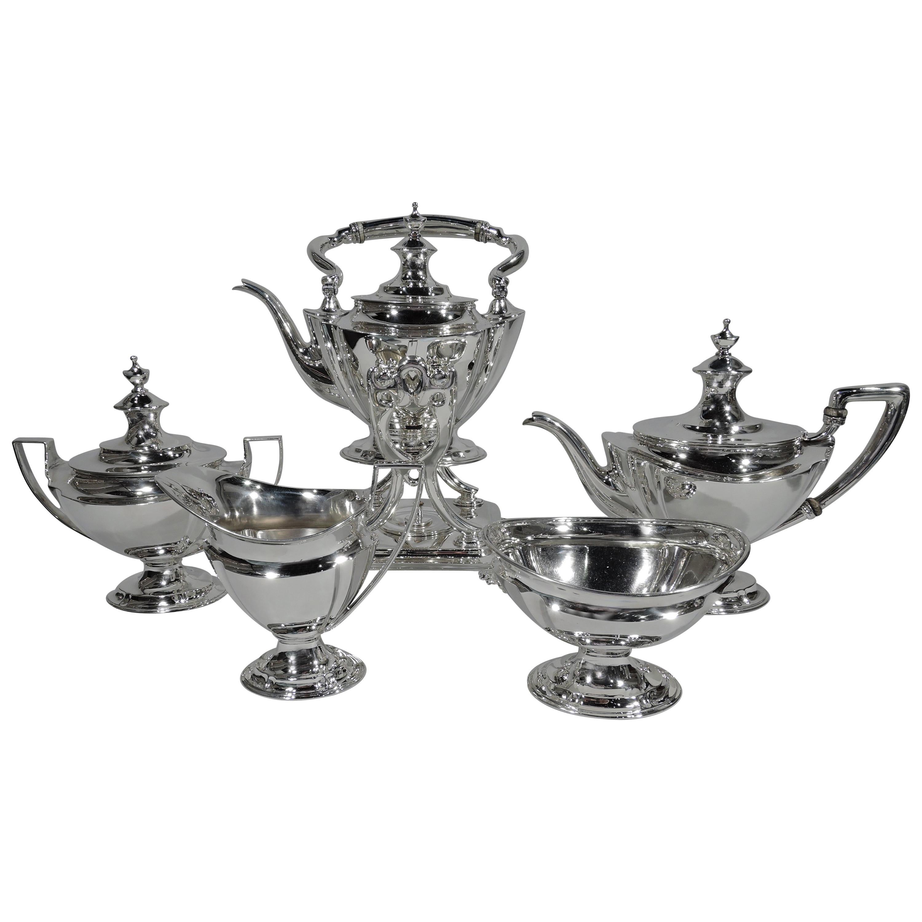 Antique Tiffany Neoclassical Sterling Silver Tea Set For Sale at 1stDibs