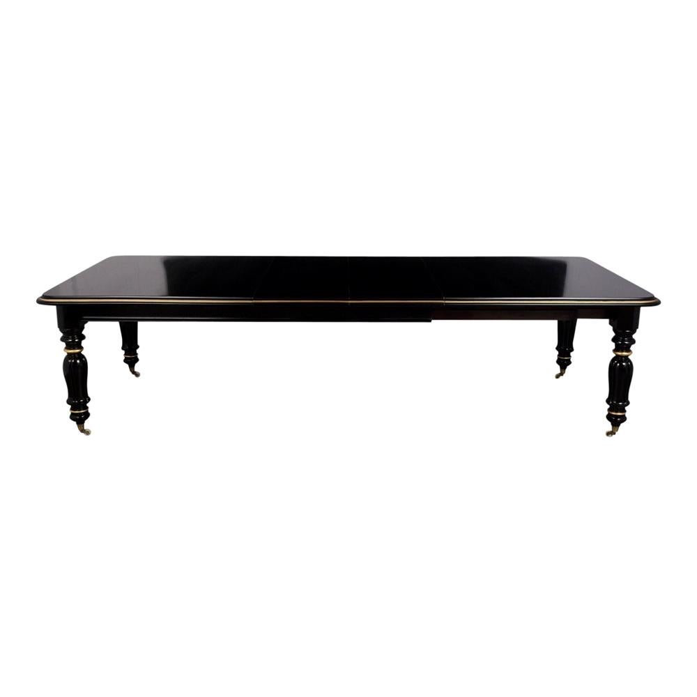 English Ebonized Regency Style Dining Table at 1stDibs